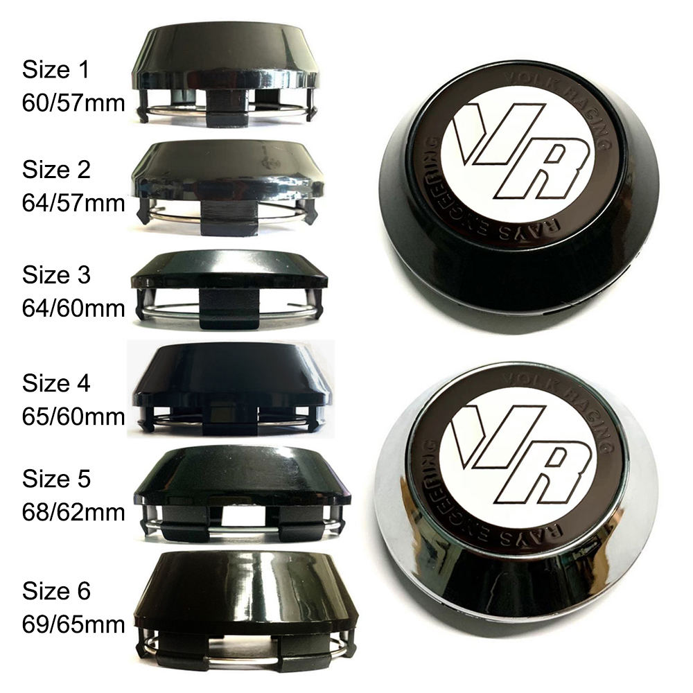 4pcs 60/64/65/68/69MM VR Volk Rays Racing Logo Wheel Center Caps for ...