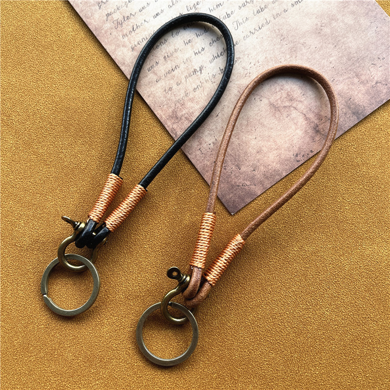 Strap Keys Top Layer Cowhide Key Landyard Vintage Keychains for Men ...
