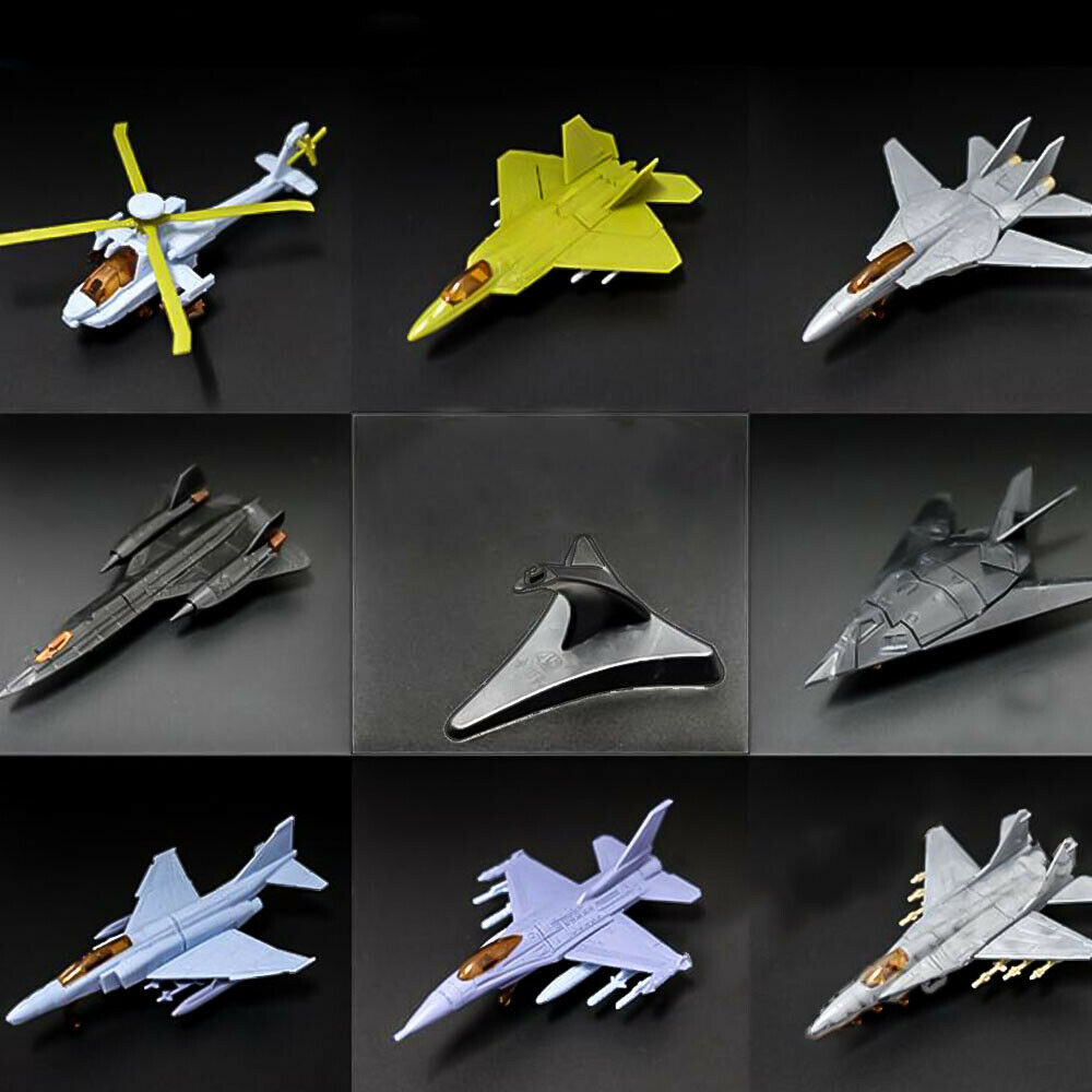 Mini Plastic Toy 8 Styles Airplane Assembly Model AH-64 F-4 SR-71 F-22 ...