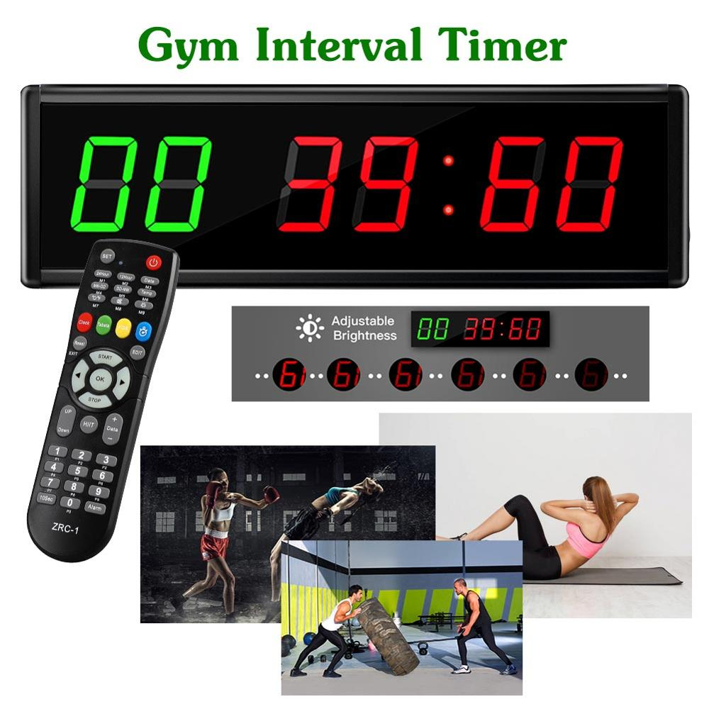 1.5 Inch 6 Digits LED Interval Timer Count Down/Up Clock Gym Timer ...