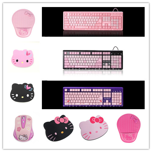Hello Kitty Edition Set（Keyboard + Mouse + Mouse Pad） 104 Keys Wired ...