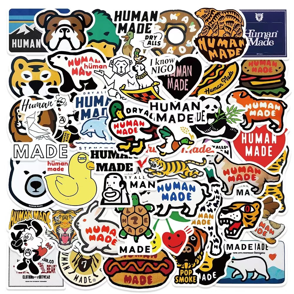 【50pcs】Human Made Stickers Pvc Logo Waterproof Sticker Latptop\Suitcase ...