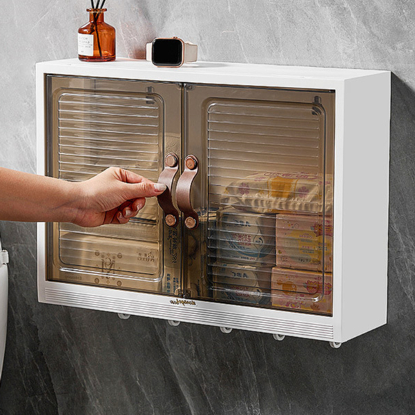 Bathroom Perforation-Free Wall-Mounted Storage Box Cosmetics Toiletries ...