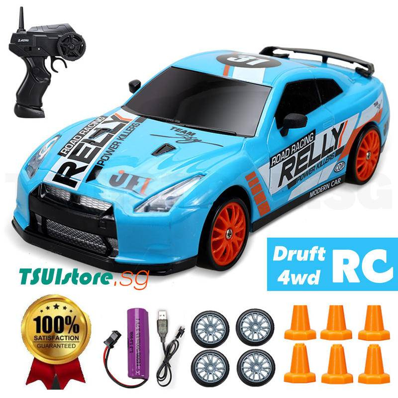 4WD RC Drift Racing Car Toy Remote Control Car 2.4GHz High Speed LED ...