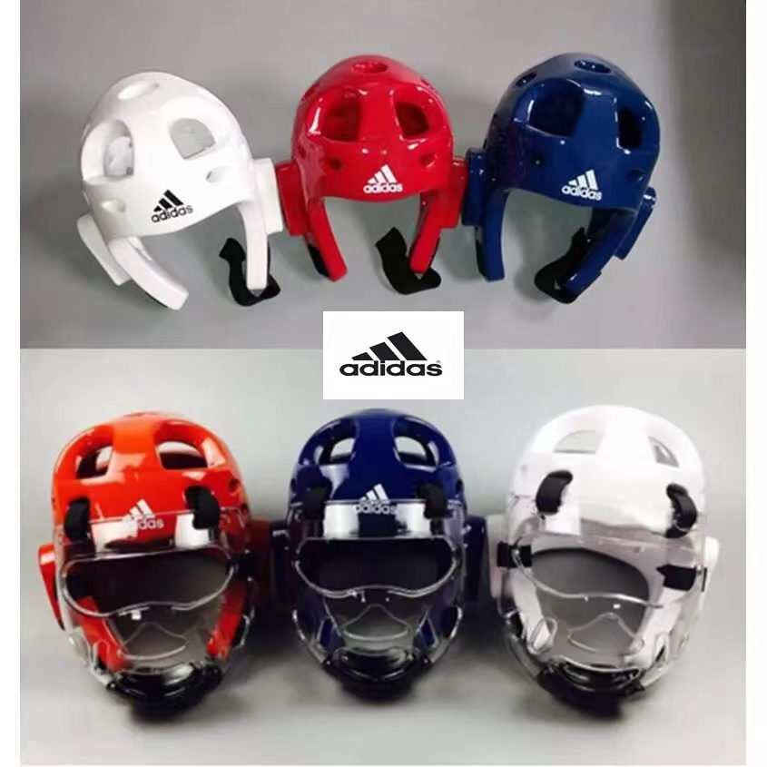 Taekwondo helmet White Red Blue Karate MMA Thai Head guard Helmet ...