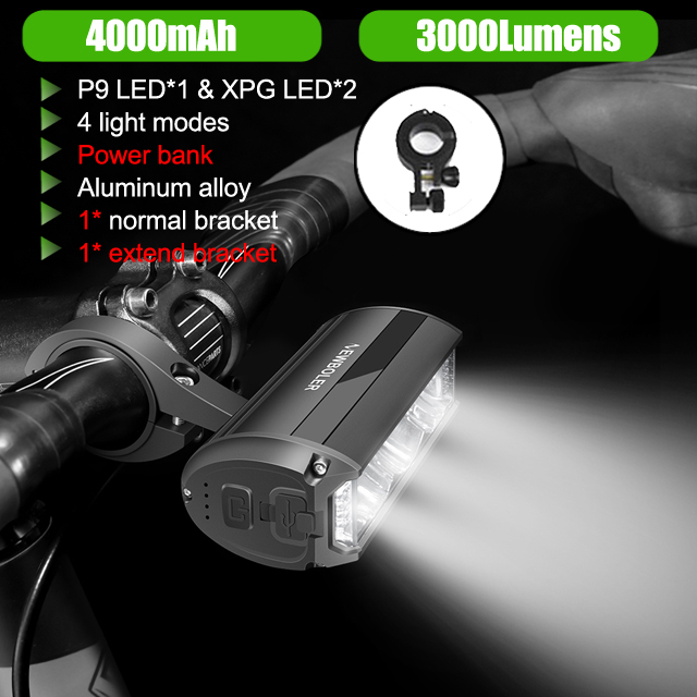 NEWBOLER Bike Light 6000 Lumens Rechargeable 8000mAh Bicycle Light IPX6 ...