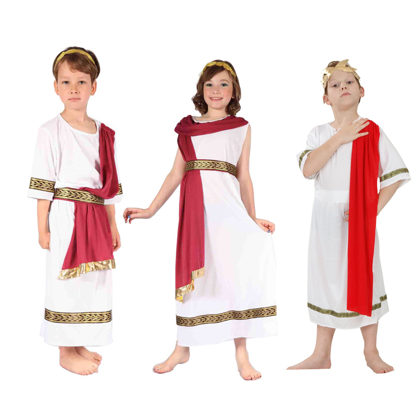 Boy Girls Greek Mythology God Zeus Costumes Kids Children Caesar ...