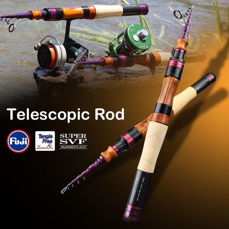 PURELURE 1.50m XUL Telescopic Rod 5ft Travel Rod Trout Spinning Casting ...