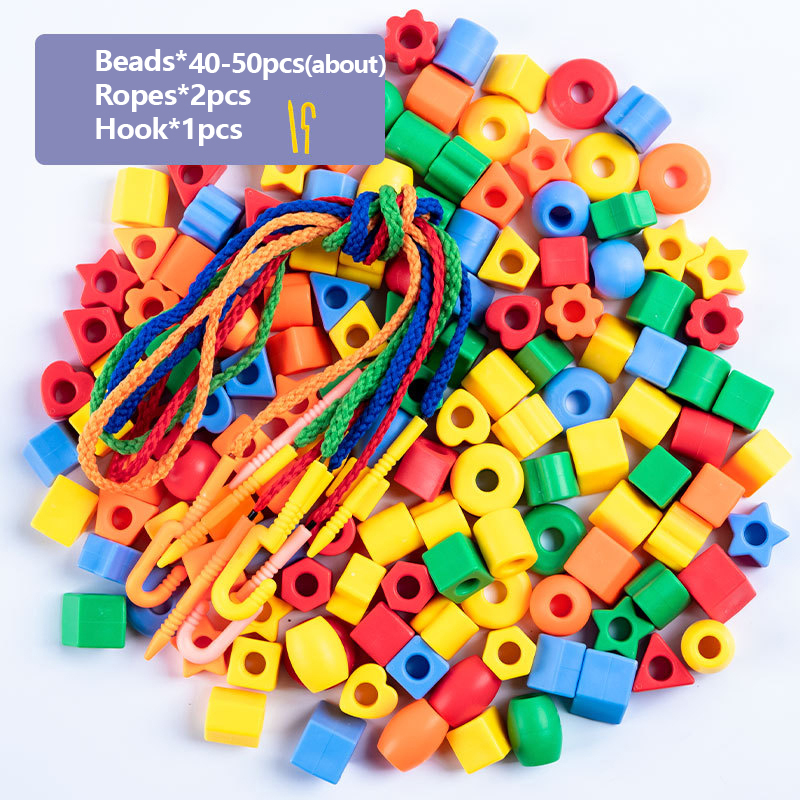 Primary Lacing Beads Rainbow Colorful Beads Montessori Stringing ...