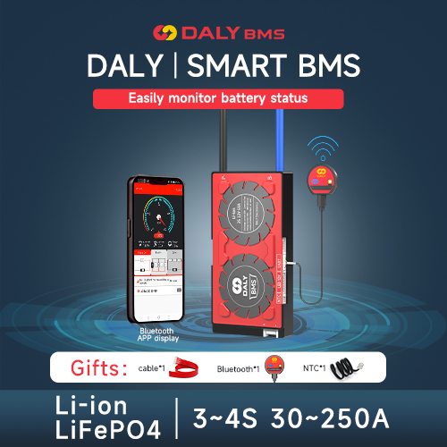 NEW DALY Smart BMS Li-ion 3s LiFePO4 4s Battery Management System 12V 30A-250A(Can be used with ...