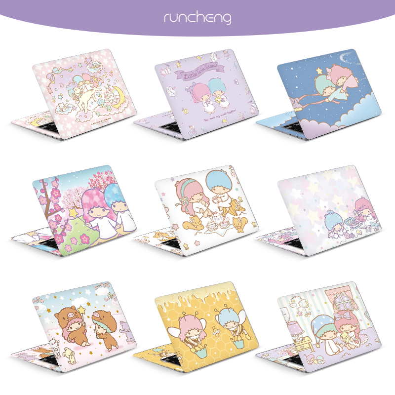 【2pcs】DIY Laptop Cover Sticker Girl Cute Gemini Laptop Computer Office ...