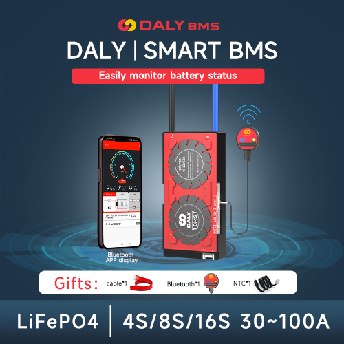 New DALY Smart BMS LiFePO4 4S 8S 16S 20S 30A-100A with Bluetooth(Can be used with active ...