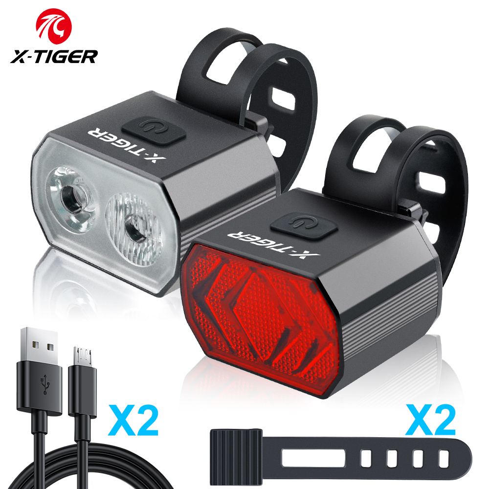 X-TIGER Rechargeable Bicycle Lights Sets Super Bright IPX6 Waterproof ...