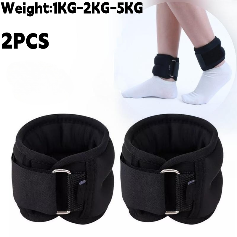 1 pair 1kg 2kg 5kg Adjustable Wrist Ankle Weight Strap Fitness Ankle ...