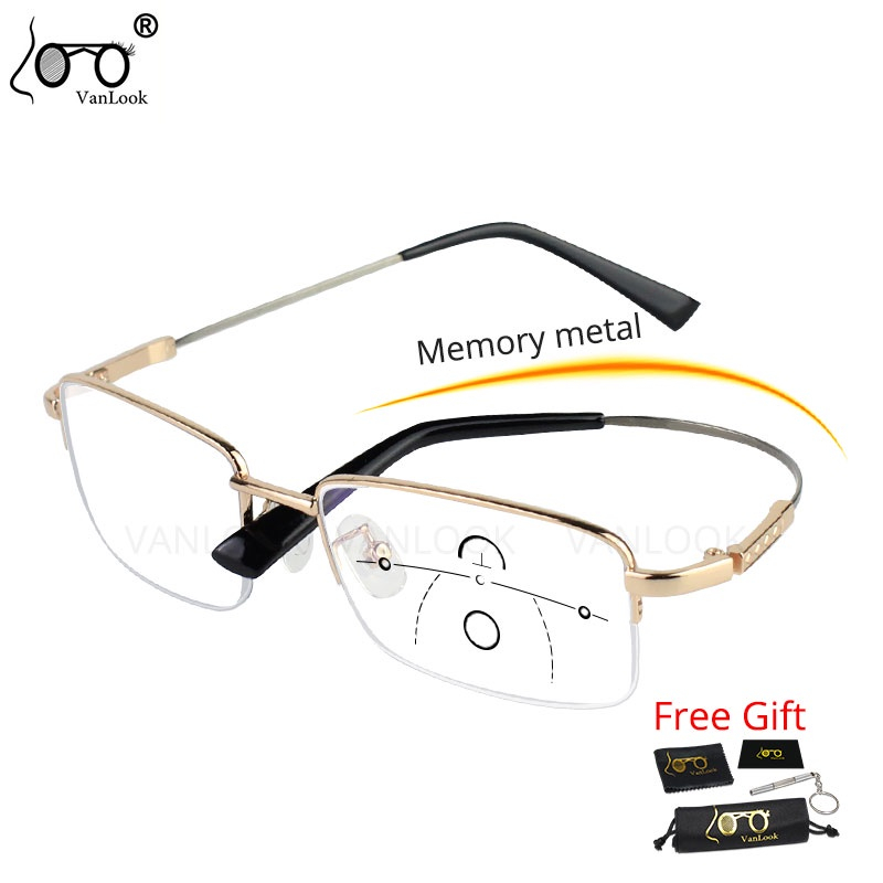 Progressive Glasses Multifocal For Reading Anti Blue Ray Memory Metal ...