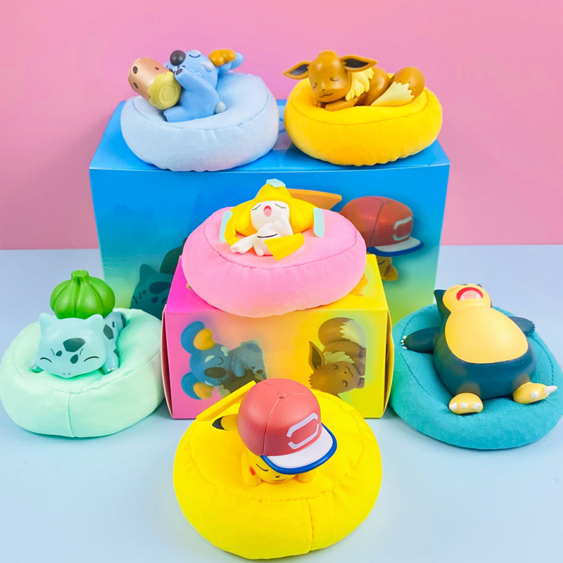 1Pcs 5-7cm Pokemon Anime Figure Pikachu Eevee Jirachi Komala Snorlax ...