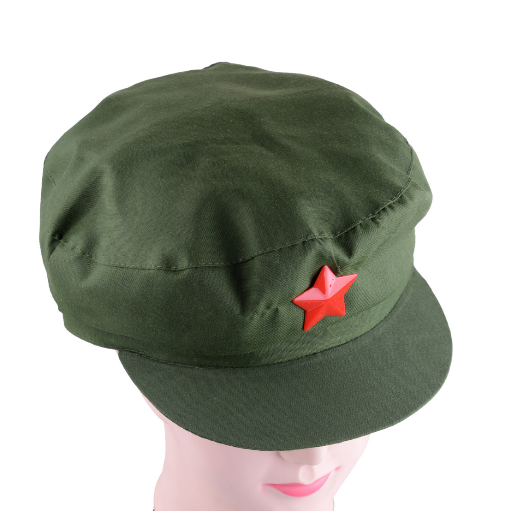China Chairmen Mao PLA Red Army Soldier Green Star Cap Communist Party ...