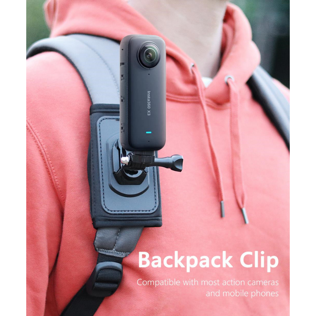 360 Degree Rotary Backpack Clip for Insta360 Go Ultra/X5/X4/X3/GO 3/ace ...
