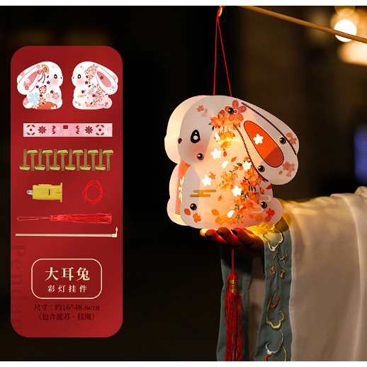 CNY New Year of the Rabbit Festival Kids Portable Lantern Jade Rabbit ...
