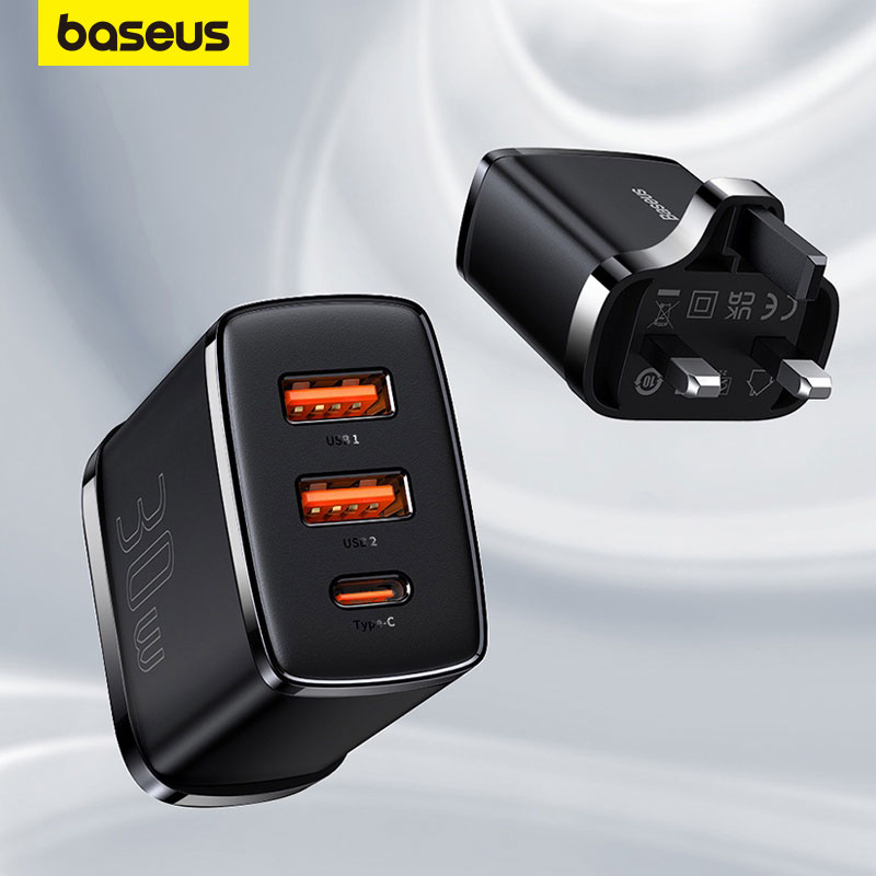 Baseus 30W PD Fast Charging 2 USB Type C Charger Quick Charger Adapter ...
