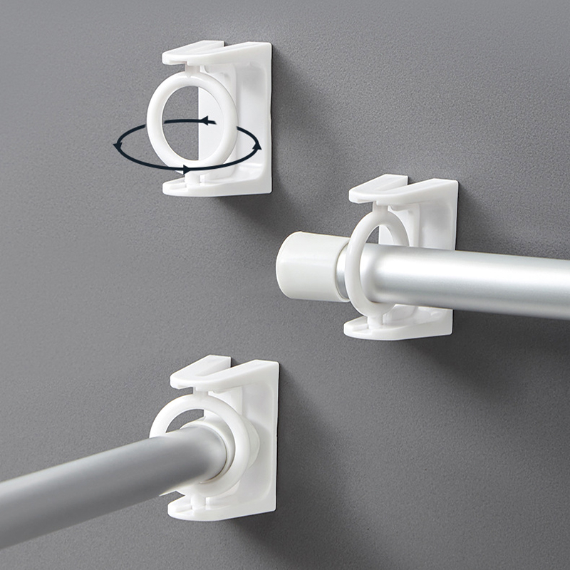 Curtain Rod Holder 360° Rotating Hanging Ring Bathroom Kitchen No ...
