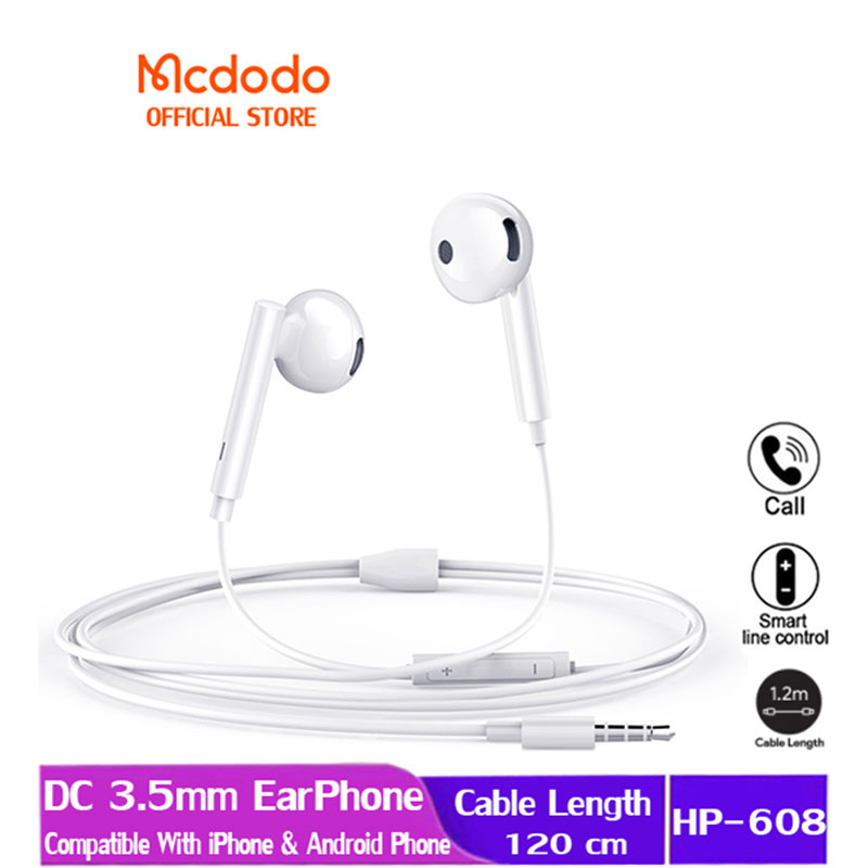 Mcdodo Wired Earphone Stereo Headset In-Ear Earphone With Mic Earbuds ...
