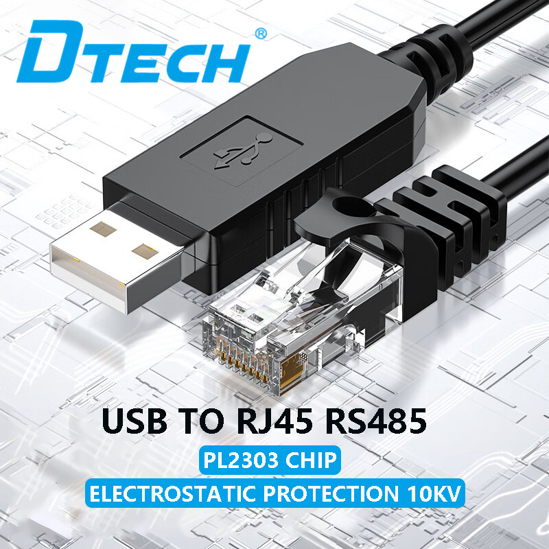 Dtech Usb To Rj45 Usb To Rj12 Console Cable Adapter Converter Serial Port Cable Rs485 Rs232 1m 1