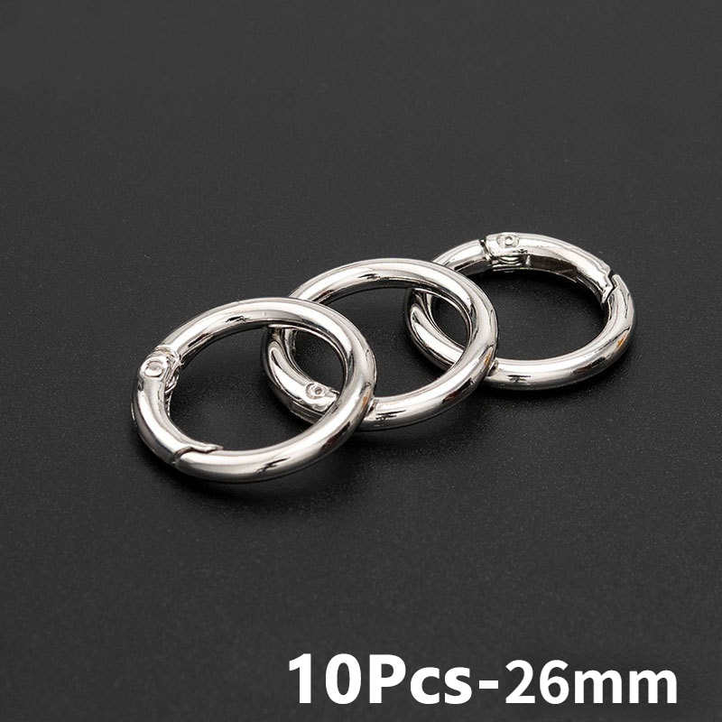 10Pcs/lot Metal O Ring Spring Clasps Openable Round Carabiner Keychain ...