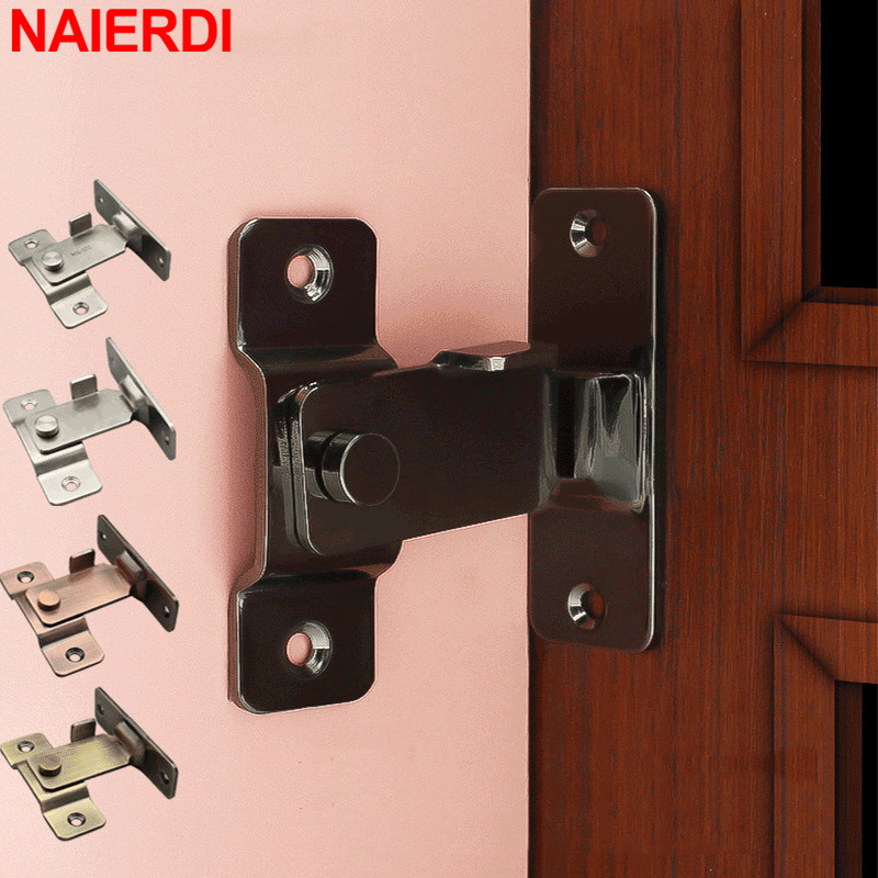 NAIERDI 304 Stainless Steel Door Latch 90 Degree Door Buckle Security ...