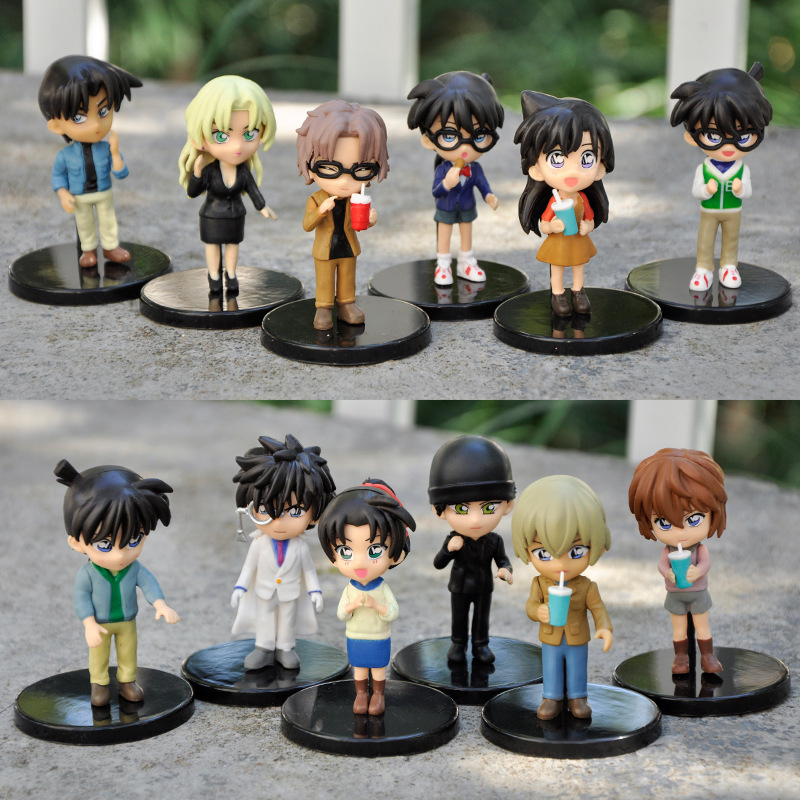 12Pcs/Set Detective Conan Anime Figure Edogawa Konan Kudou Shinichi ...
