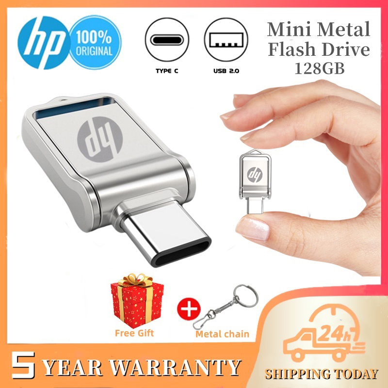 HP 2-in-1 3.0Mini Metal 32GB 64GB 128GB 512GB 1TB C-type and USB Label Pen Drive | Shopee Singapore
