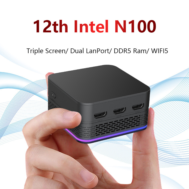 T9 Plus Mini PC Intel Alder Lake N100 LPDDR5 4800MHz M.2 NVMe Windows 11 Computer Dual LAN Three ...