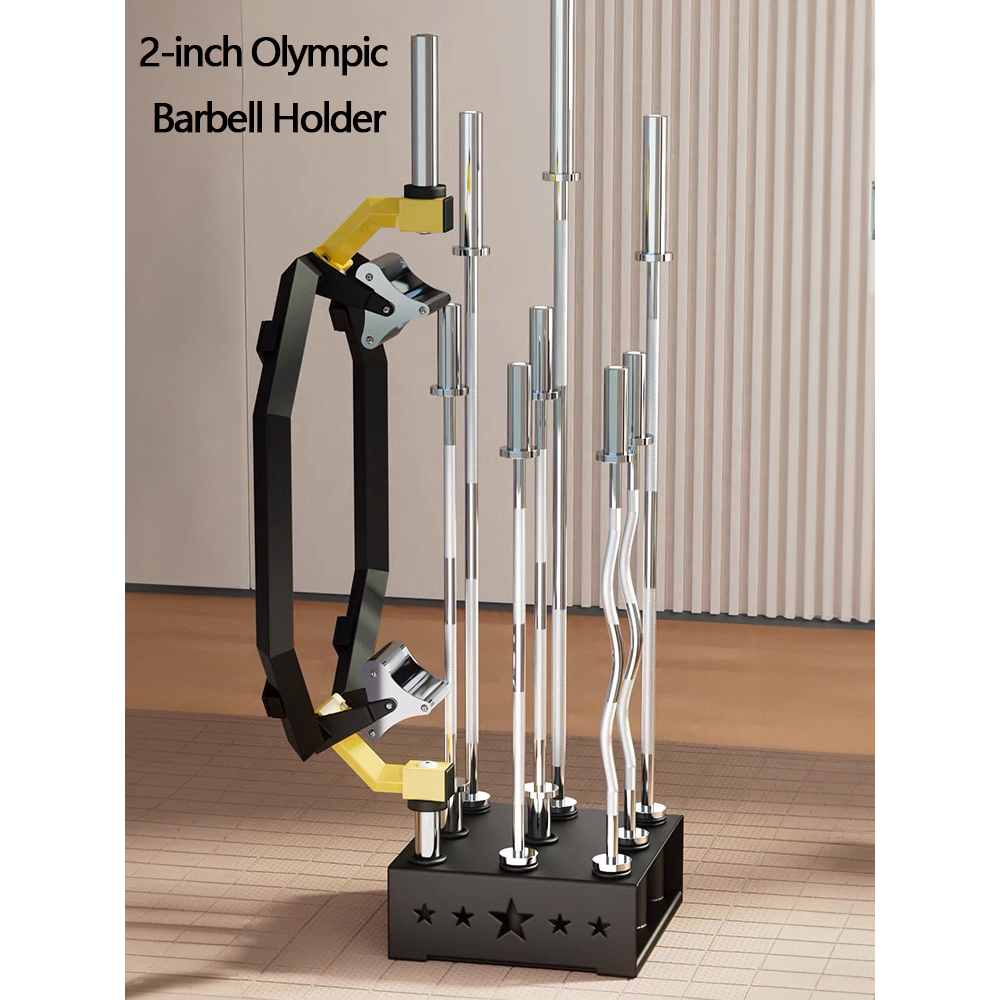 Barbell Holder Barbell Floor Stand for 2" Olympic Barbell for (9 ...