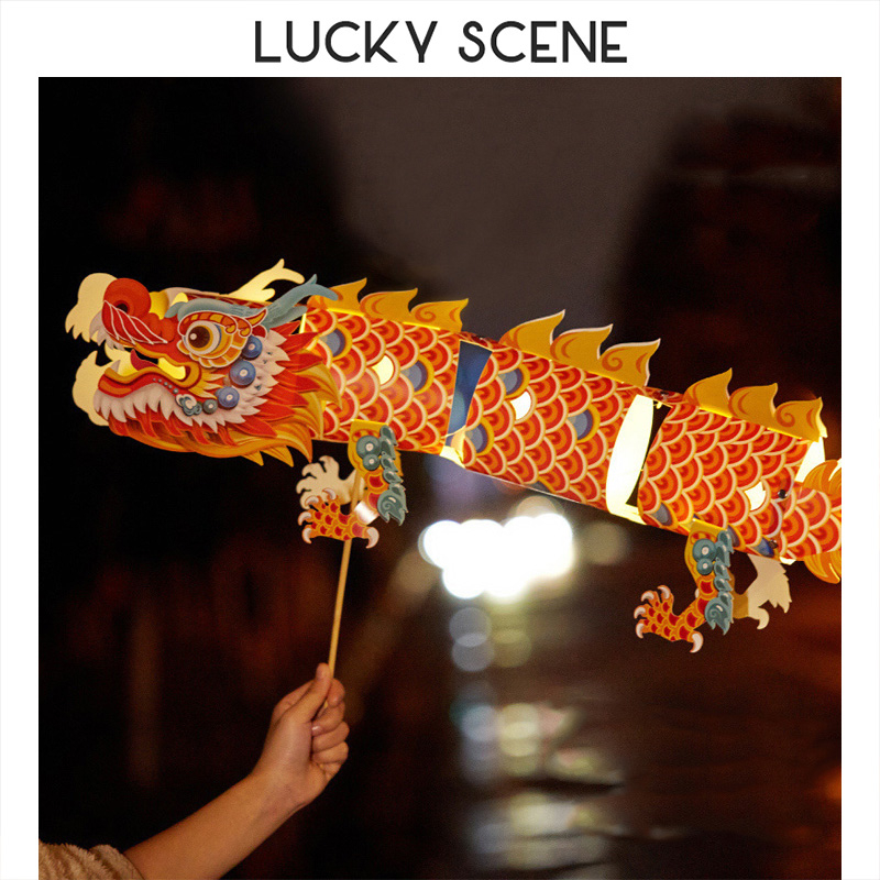 New Year Lantern Festival Dragon Dance Flying Dragon Glowing Lantern ...