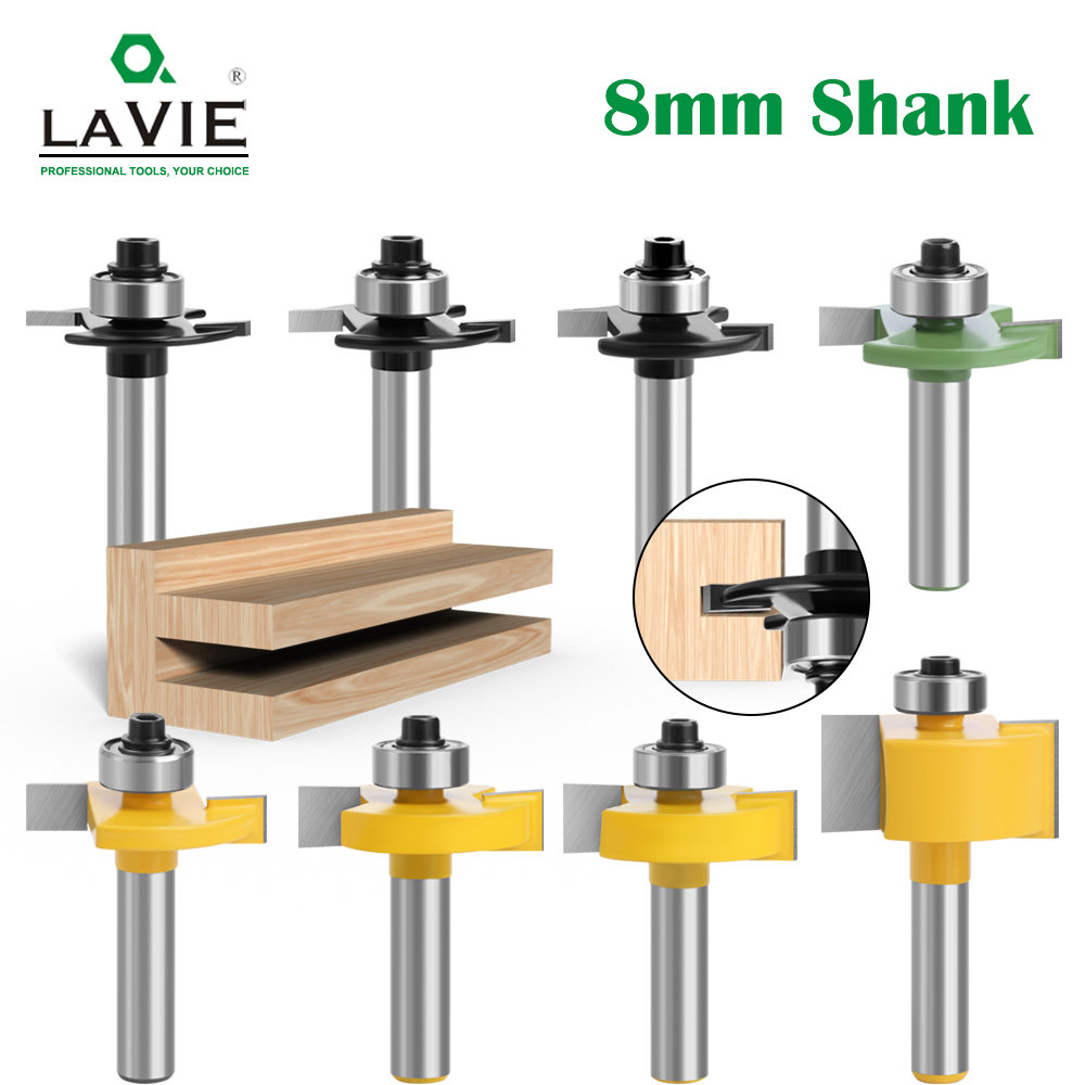 LAVIE 1pc 8mm Shank T Slot Router Bit Bit with Bearing Wood Slotting ...