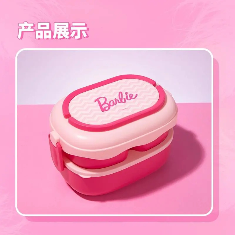 Barbie Portable Lunch Box For Girls School Kids Plastic Picnic Bento ...