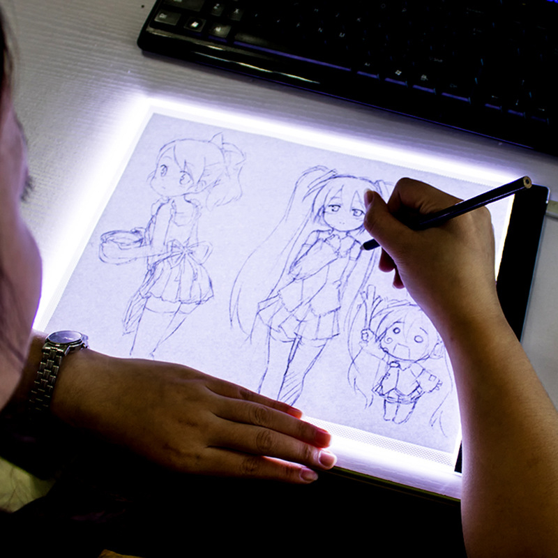 LED Drawing Board A3/A4/A5 Tracing Board Table Brightness Adjustable ...
