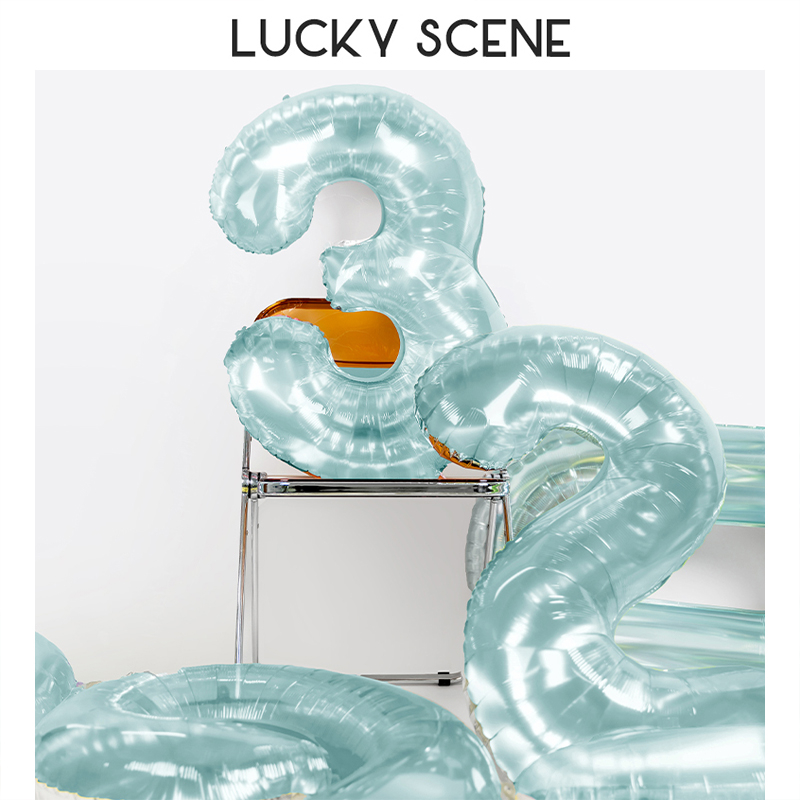 42Inch Crystal Blue Numerals Party Décor Clear Aluminium Film Number ...