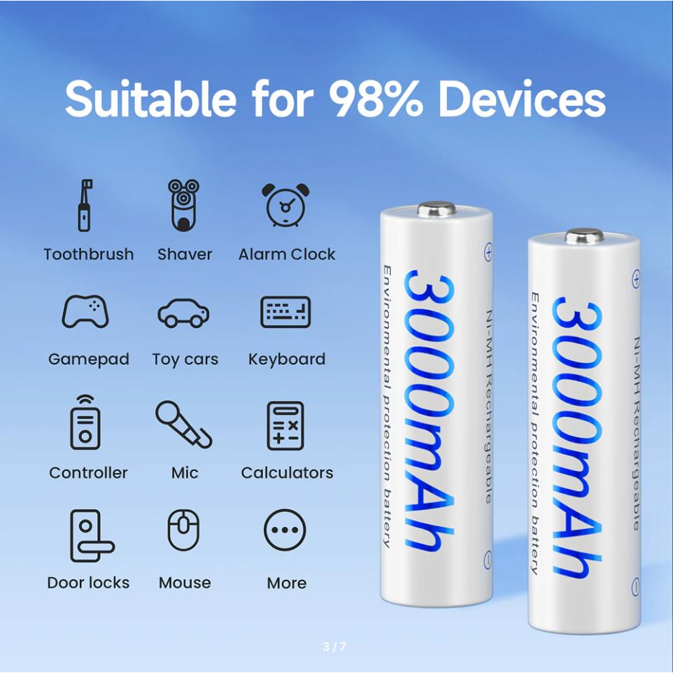 PALO 1.2V 3000mWh Rechargeable Battery 1.2V AA 2A NiMH Battery | Shopee ...
