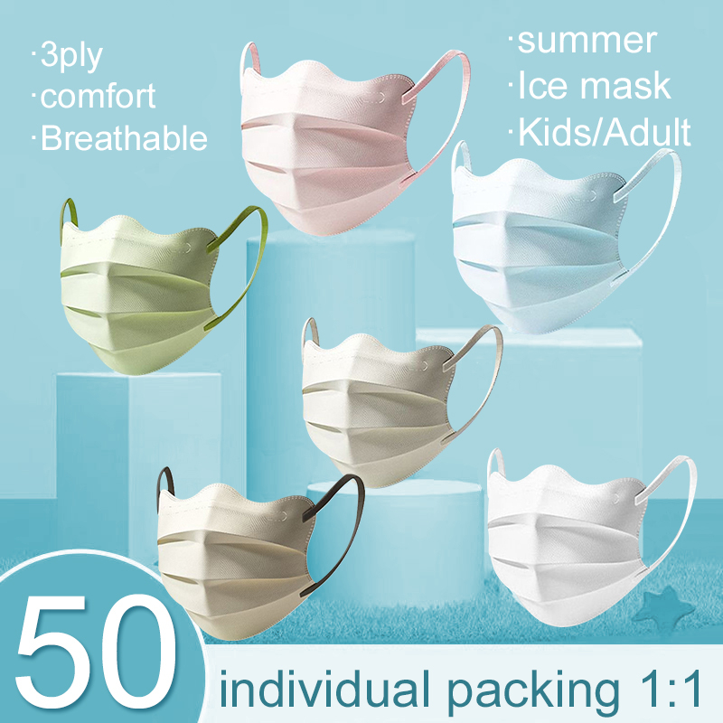 Fashion face mask ready 50pcs Adult New Wave Macaron Mask Adult Face ...