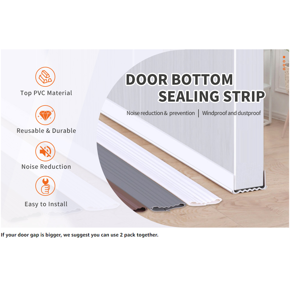 Door Bottom Gap Seal Strip Blocks out Insects Dust and Noise Reduction ...