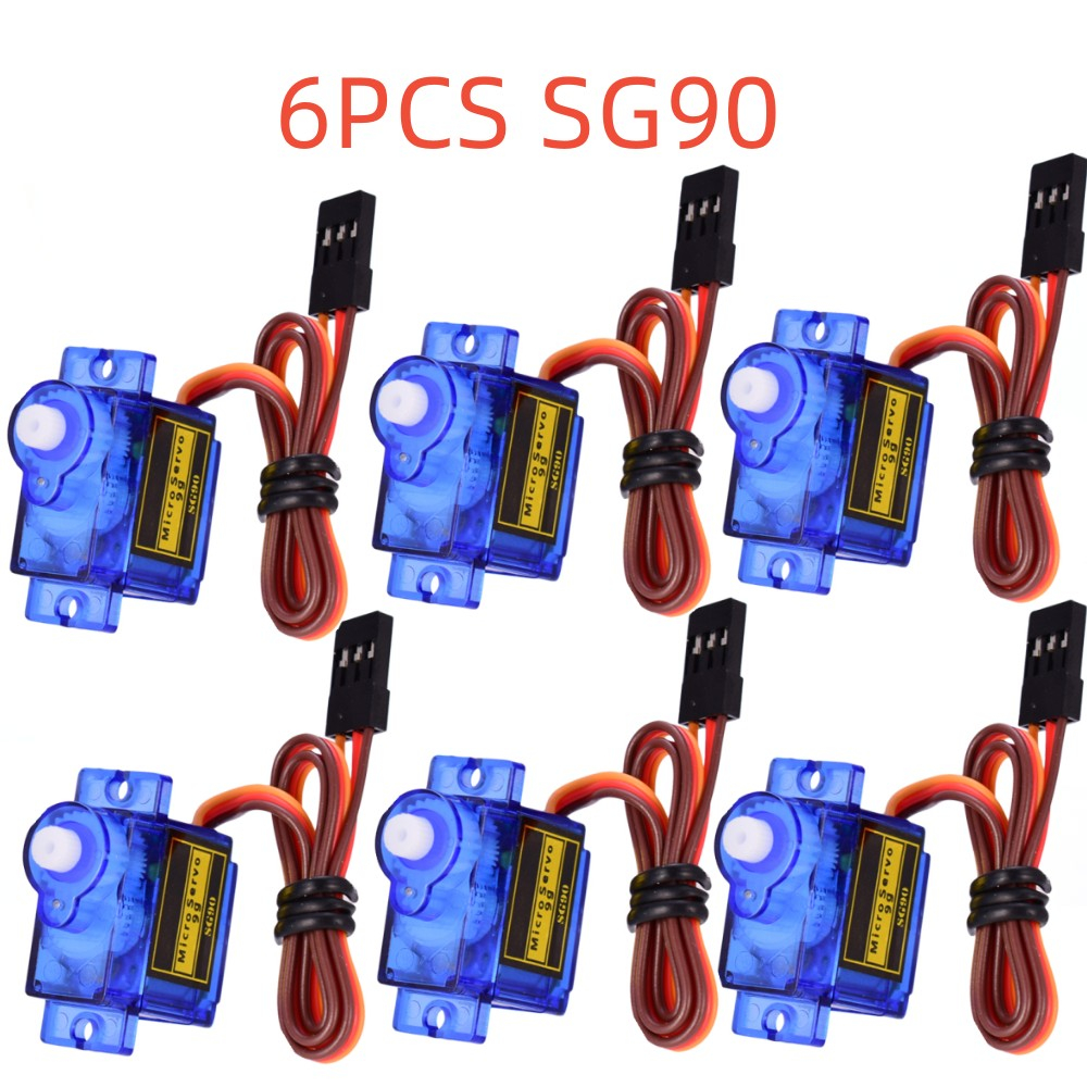 6PCS SG90 Servo 180 Degree plastic Micro Servo Motor Set for RC Planes ...