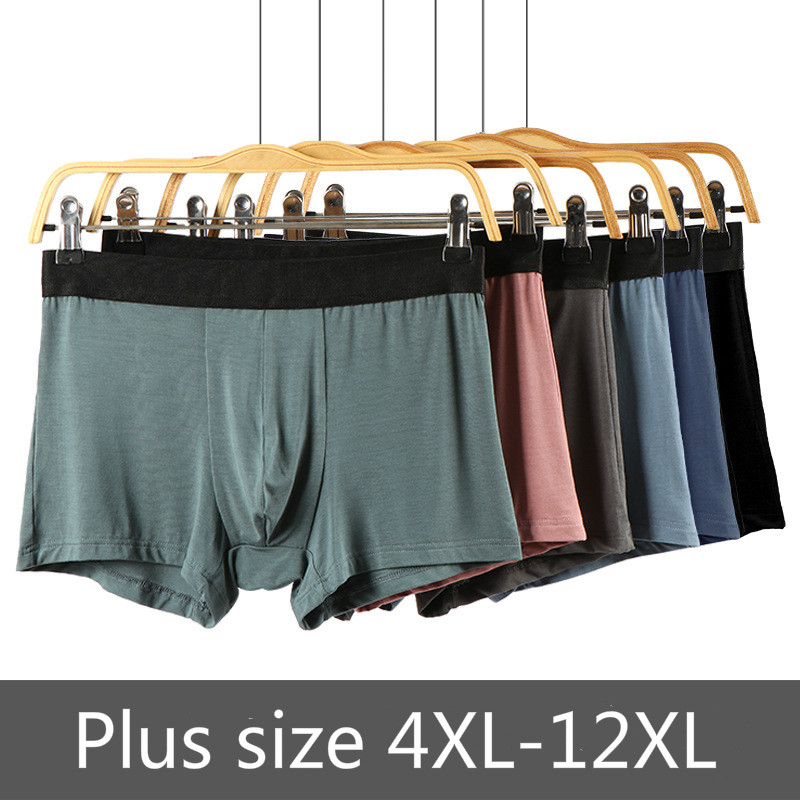Men's Plus size underpants 4XL-12XL men's Trunks underwear mid-waist ...