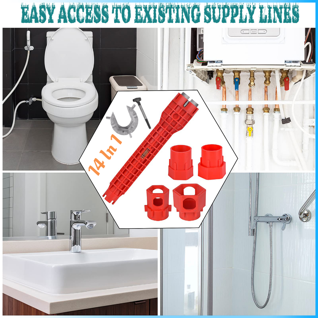 14 In 1 Sink Faucet Installer Wrench Plumbing Rep air Tool Handle ...