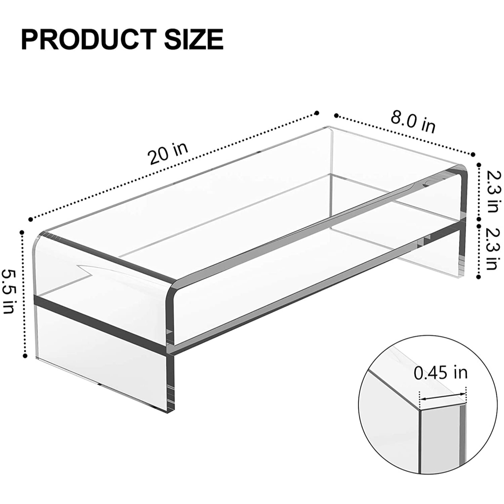 Acrylic Computer Monitor Laptop TV Stand Riser 12MM Thickness | Shopee ...