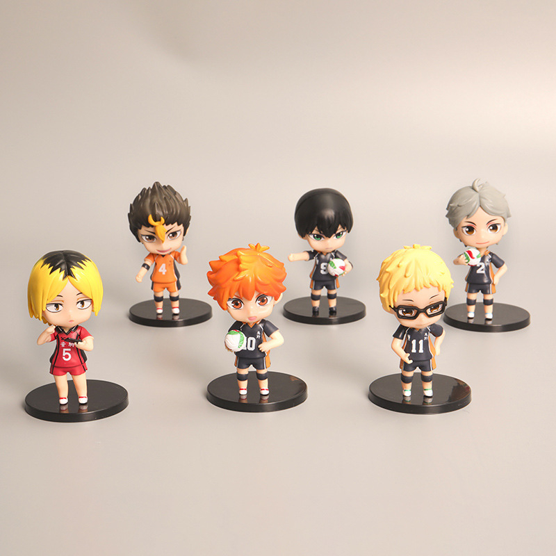 6Pcs/Set 9cm Japan Haikyuu!! Anime Figure Hinata Shoyo Tobio Kageyama Q ...