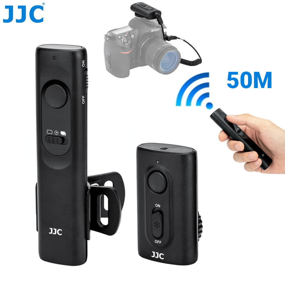 JJC RF-SWM 50 Meter Wireless Remote Control 2.4GHz Radio Shutter Release Stick Cable Switch Cord ...