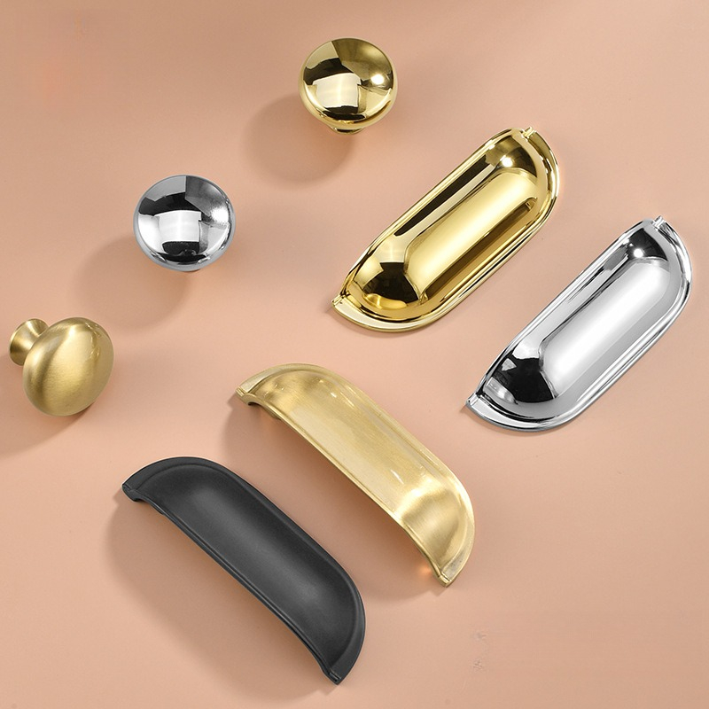 Gold Drawer Knobs And Handles Kitchen Hidden Handle Modern Minimalist ...