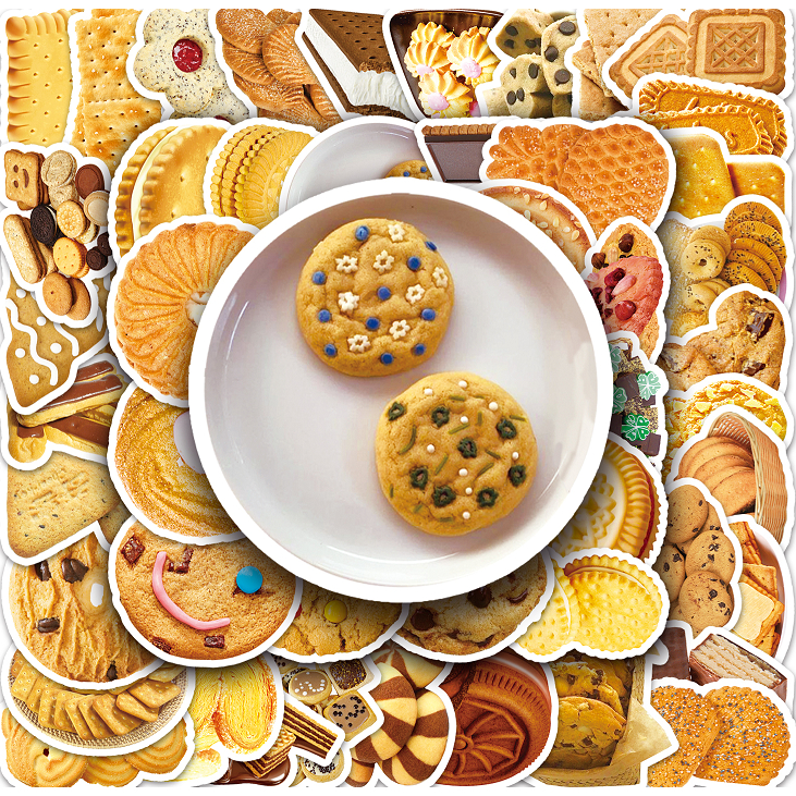 50pcs Yummy Chinese Cookies Stickers For Phone Laptop Water Cup Helmet ...