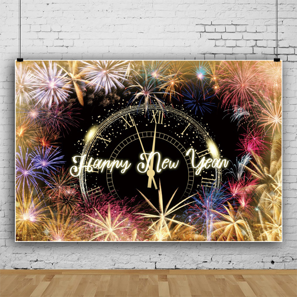 5x3ft New Year Fireworks Photography Background for New Year Party ...